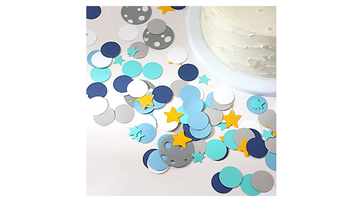 VAVAYAO Space-Themed First Birthday Confetti Kit for Celebrations