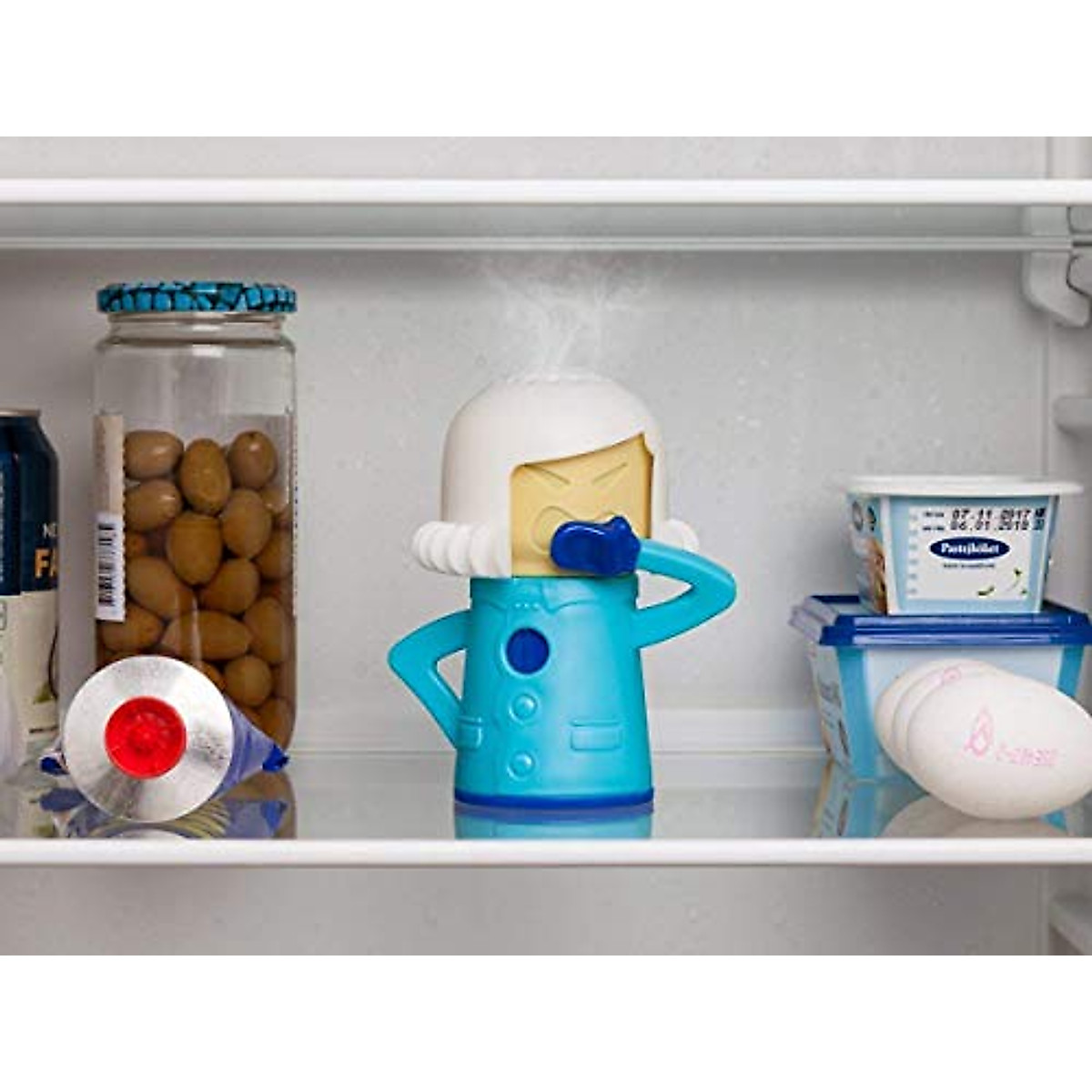 RUITASA Chilly Mama Fridge Odor Absorber, Refrigerator Moisture Absorber & Freshener Holder,Add Baking Soda to Absorb Funky Odors in The Refrigerator(blue)