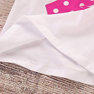 ODASDO Infant Baby Girl 1st First Birthday Cake Smash Outfit Cotton Short Sleeve T-shirt Top Polka Dots Shorts Pants Ear Bowknot Headband 3pcs Clothes Set Photo Props Hot Pink 12-18 Months