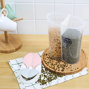 auons Airtight Kitchen Food Storage Container, Leak-Proof BPA Free Plastic Plastic Dry Cereal Dispensers Containers with Durable Lids for Flour, Sugar, Rice (2500ml-2 Grid)