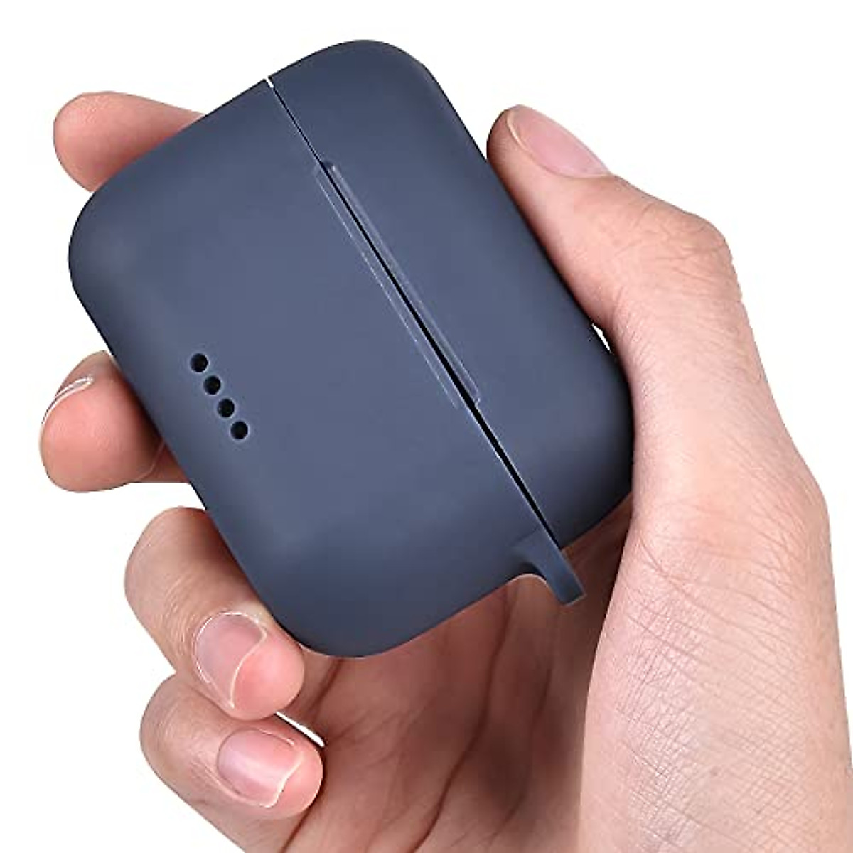 TOZO NC2 Protective Silicone Case Shockproof Soft Skin Cover for TOZO NC2 Earbuds with Front LED Visible and Keychain Blue