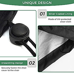 Skyfiree Stacking Patio Outdoor Chair Cover Waterproof, Outdoor Furniture Covers Stacked Chairs 420D, Highback Chair Covers Outdoor Stack Chairs for All Weather Protection Black, 27" L x 27" W x 31”