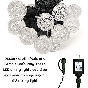AWQ 35 FT Globe String Lights Outdoor Commercial Grade Light with 20 G50 Shatterproof LED Bulbs Waterproof Extendable for Indoor Outdoor Wedding Garden Party Christmas Trees Decoration (Warm)