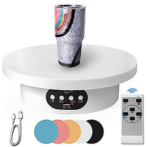 Remote Control Motorized Rotating Display Stand for Epoxy Glitter Tumbler, Cup Display Turner, 360 Electric Rotating Turntable Stand for Photography Crafts Jewelry Display, Motorized Lazy Susan