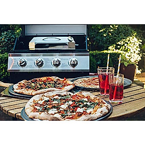 only fire Pizza Oven Kit for Grill Top, Portable Stainless Steel Pizza Oven Kit for Gas Grill, Charcoal Grill and Propane, Baking Tools Including Pizza Chamber, Pizza Stone, Pizza Peel & Thermometer