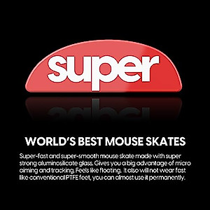Superglide2 - New Controllable Speed Textured Surface Smoothest Mouse Feet/Skates Made with Ultra Strong Glass Smooth and Durable Sole for Pulsar Xlite V2 & V3 & V3 ES Wireless Gaming Mouse [Red]