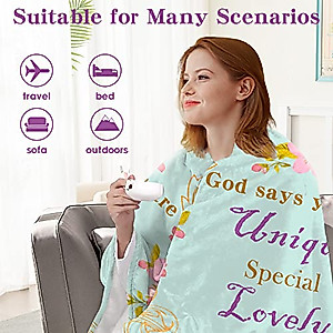 Simplive Christian Gifts for Women Religious Gifts 50x60 inch Throw Blanket with Inspirational Thoughts and Prayers-Religious Throw Blanket Catholic Gifts Birthday Gifts Spiritual Gifts for Women