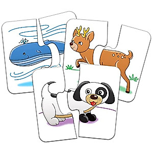 The Learning Journey: My First Match It - Head and Tails - 15 Piece Self-Correcting Animal Matching Puzzles - Learning Toys for Toddlers 1-3 - Award Winning Toys