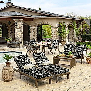 Arden Selections ProFoam Essentials Outdoor Bench Cushion 18 x 46, Ashland Black Jacobean