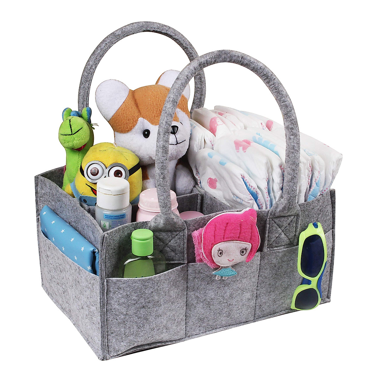Nubblez Baby Diaper Caddy Organizer Portable Design Durable FELT Material - Multi-function Organizer