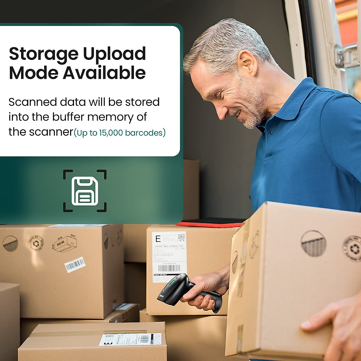 Barcode Scanner Bluetooth and Wireless with Stand, Anyeast USB Wired Inventory 2D 1D QR Code Scanners for Computer Laptop POS iPone, Screen Scanning Bar Code Reader for Supermarket Warehouse Library