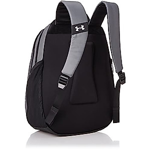 Under Armour Women's Hustle Signature Storm Backpack , (001) Black / Black / Metallic Tin , One Size Fits Most
