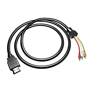 PANPEO HDMI to RCA Cable, 1080P 5ft HDMI Male to 3-RCA Video Audio AV Cable Connector Adapter One-Way Transmitter for TV HDTV DVD
