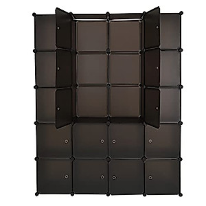 Dynamic Closet System 20 Cubes with Hanging Rod, DIY Assembly