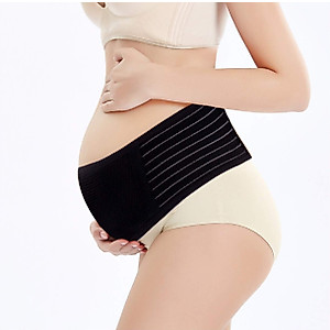 TUPNONO Belly Band for Pregnancy, Maternity Belt, Back Support When Pregnant (L, Black)