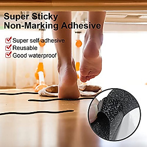 HAOBAOBEI Non Slip Bathtub Stickers, 24 Pack Bath Tub Slip Stickers with Scraper, Safety Bathtub Non Slip Shower Stickers, Anti Slip Shower Stickers for Bathtub Bathroom Stairs Ladders Pools (Black)