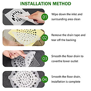 Disposable Floor Drain Filter,Insect, Mold,and Blockage Prevention,Adhesive Non-Woven Fabric Stickers,Bathtub,Laundry Room,Kitchen,Bathroom,Sink (20, White, New edition10cm×10cm)