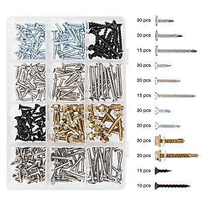 Zmbroll Self Drilling & Self Tapping Screws Assortment Kit Set for Drywall Screws, Sheet Metal and Wood Screws