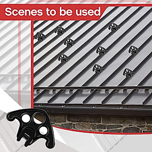 Taiyin 50 Pieces Snow Guards for Metal Roofs Plastic Roof Ice Guard Metal Roof Snow Guards Snow Stops Snow Guard Block Stops Breaks for Standing Seam Metal Roofing (Black,50 Pieces)