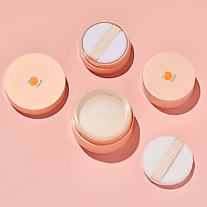 SKINFOOD Peach Cotton Pore Blur Pact - Sebum Control Pack with Silky Texture - Long Lasting Makeup Fixing - Pore Primer with Mineral Powder for Oily Skin - Pore Quick Minimizer