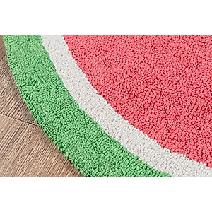 Novogratz by Momeni Cucina Collection Kitchen Mat, Area Rug, 1'6" x 3' Half Moon, Red