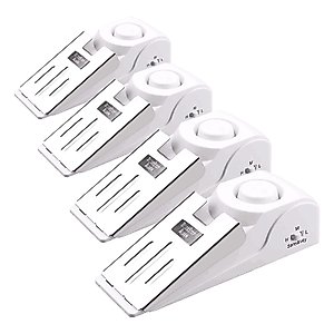 KERUI Door Stop Alarm with 120dB Siren Security Door Stopper Alarm for Travel, Hotel, Apartment and Home, 3 Levels Sensitivity Door Wedge Alarm (Pack of 4)