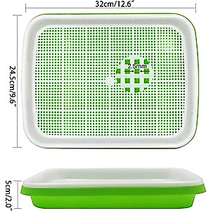 3 Layers Seed Sprouting Kit with 6-Pack Seed Sprouter Tray BPA Free for Alfalfa Sprouts Wheatgrass Grower Sprouting, Stainless Steel Shelf Seed Sprouting Tray