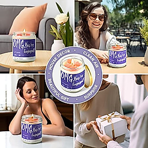 Engagement Gifts for Couples - Engagement Candle, Engaged Candle Gift, Cute Vanilla Scented Candle 9oz, Engagement Gifts for Her, Engagement Congratulations