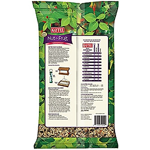 Kaytee Wild Bird Food Nut & Fruit Seed Blend For Cardinals, Chickadees, Nuthatches, Woodpeckers and Other Colorful Songbirds, 5 Pounds