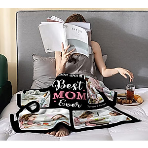 Custom Blanket Personalized Mother Gift for Mom from Daughter, Customized Blankets with Photos Soft Throw Blanket for Her
