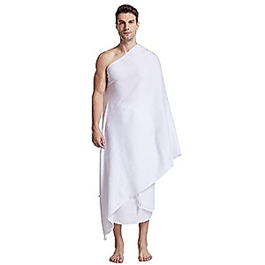 GladThink Muslim Arab Men Ihram Hajj Light Towel White