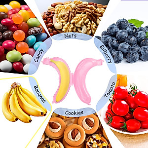 IBEQUEM 4Pcs Banana Case, Reusable Banana Container BPA-Free, Cute Banana Protector Storage Box Container for Lunch Fruit, Plastic Banana Keeper Holder for Outdoor Travel (Yellow, Pink)