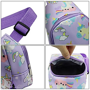 ANKOMINA Small Sling Bag for Kids Cute Cartoon Crossbody Shoulder Bag Unicorn Dinosaur Chest Bag for Outdoor,Travel,Hiking