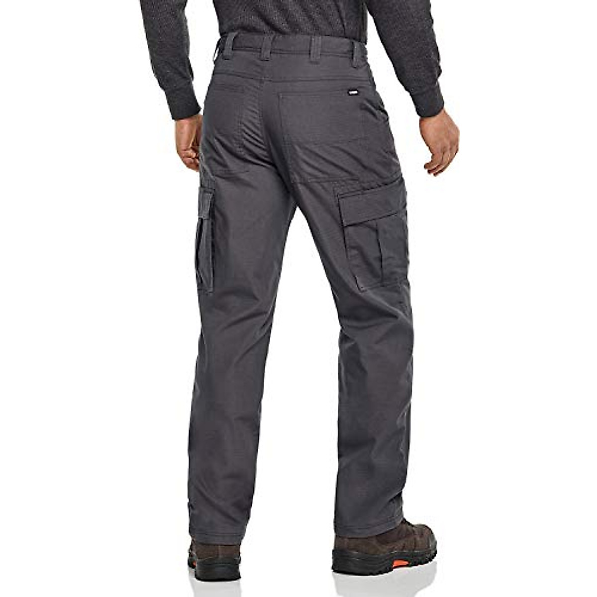 CQR Men's Winter Tactical Cargo Pants, Thermal Fleece Lined Outdoor Snow Ski Hiking Work, Fleece Cargo Charcoal, 38W x 30L