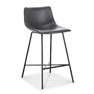 Poly and Bark Paxton 24” Counter Stool, Set of 3 Grey