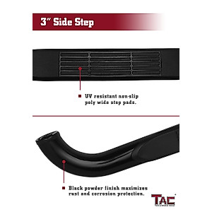 TAC 3" Black Side Steps Compatible with 1999-2016 Ford F250/F350/F450/F550 Super Duty Super Cab Truck Pickup Side Bars Running Boards 2pcs