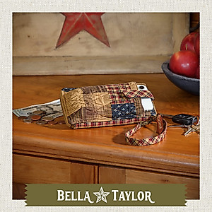 Bella Taylor Cell Phone Wristlet Wallet for Women with Smartphone Pocket and RFID Protection, Primitive Patch Navy Patchwork