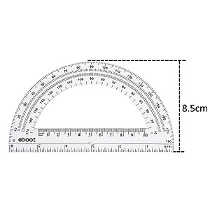 Plastic Protractor Math Protractors 180 Degrees, 6 Inch, Clear, Pack of 2