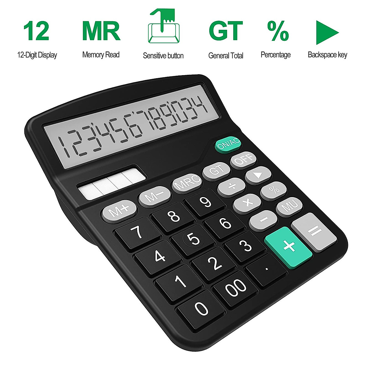 Helect Calculator, Standard Function Desktop Calculator, Black