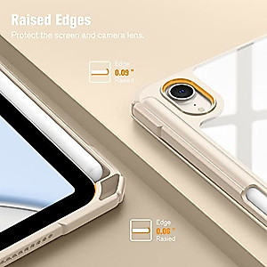 Fintie Hybrid Slim Case for iPad Mini 6 2021 (8.3 Inch) - [Built-in Pencil Holder] Shockproof Cover Clear Transparent Back Shell, Auto Wake/Sleep for iPad Mini 6th Generation, Starlight