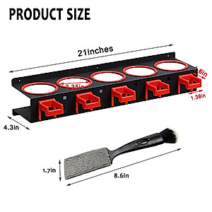 HMRCYTE Wall Mounted Spray Bottle Holder, 2 Pack Spray Can Holder, Spray Bottle Storage Rack, Garage Bottle Organizer with Car Cleaning Brush Kit, Aerosol Can Organizer for Garage Car Beauty Accessory