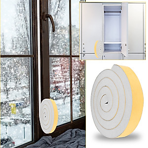 Powrocket Window Air Conditioner Insulation Foam Strip 2 x 1 Inch,High Resilience Window Seal Weather Stripping Tape with Adhesive,Window AC Installation Kit,6.5 Feet Long x 1 Roll