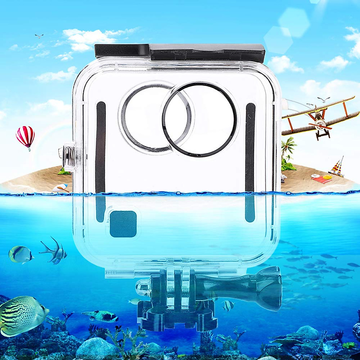 Waterproof Housing Case, 45M Underwater Protective Diving Case Housing Shell Replacement Cover for GoPro Fusion