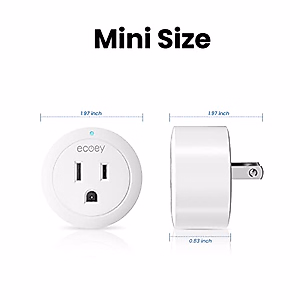 Ecoey Smart Plug - Smart Home Wi-Fi Outlet with Timing and Appointment Function, Smart Plugs with Voice Control, Familywell Pro/Tuya APP, ETL Listed, GW2001, 4 PACKS