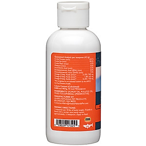 Alaska Naturals – Wild Alaska Salmon Oil Formula Cat Food Topper – EPA and DHA Omega-3 - Supplement for Cats Healthy Skin, Shiny Coat – Made in The USA – 4 oz Bottle