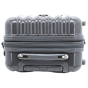 kensie Women's Alma Hardside Spinner Luggage, Expandable, Gun Metal, Carry-On 20-Inch