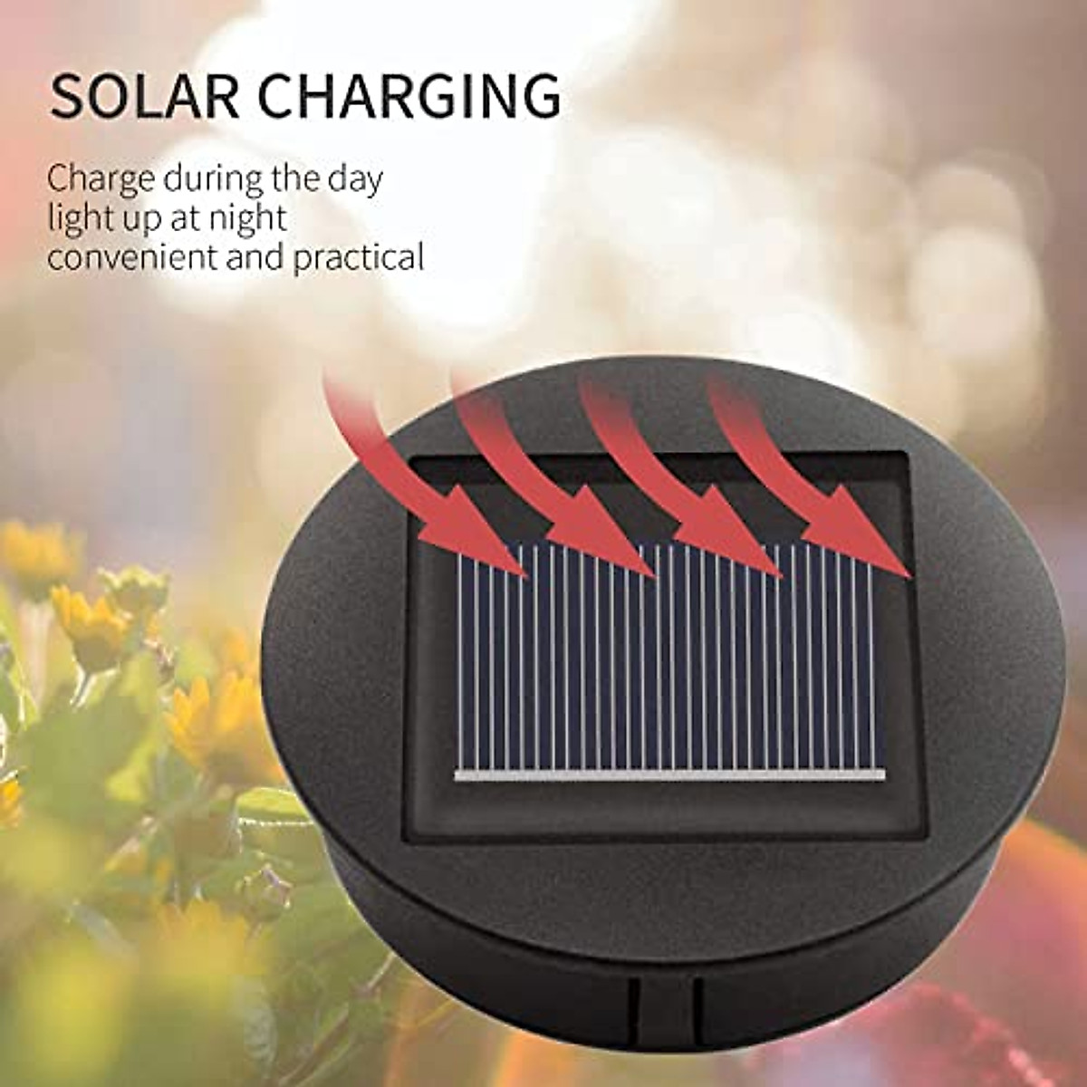 Oagsln 2Packs Replacement Solar Light Parts, Waterproof Solar Light Tops, Decorative LED Solar Panel Lantern Lights for Outdoor Hanging Lanterns Garden Patio Lighting, Warm Light (2.9 inch)