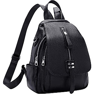 Convertible Genuine Leather Backpack Purse Casual Shoulder Bag Casual Daypack for Women Girls