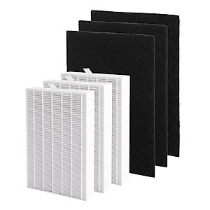 HPA300 HEPA Replacement Filter R Compatible with Honeywell HPA300 HPA200 HPA100 HPA090 Series,3 HEPA filters & 3 Carbon Pre-Filters
