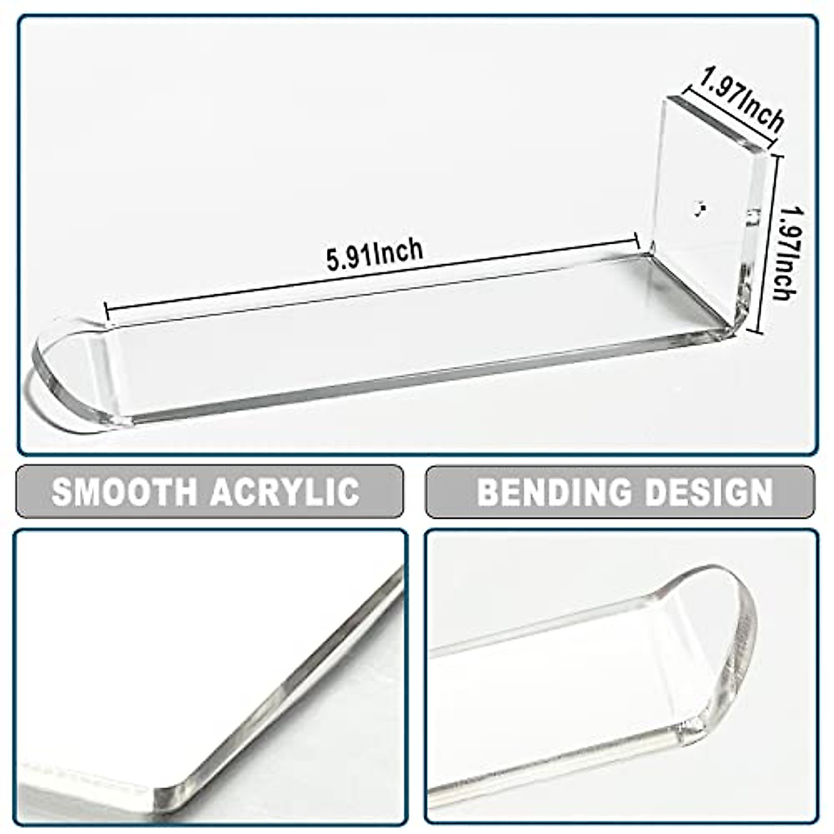 Bigfety Acrylic Headband Holder Wall, 3 Pack Clear Hanging Headband Organizer Storage for Girls Women